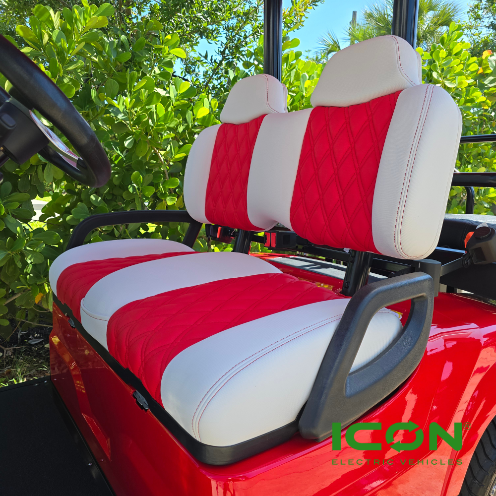 ICON Two Tone Premium White and Red Custom Seat Cool Touch Base with ...