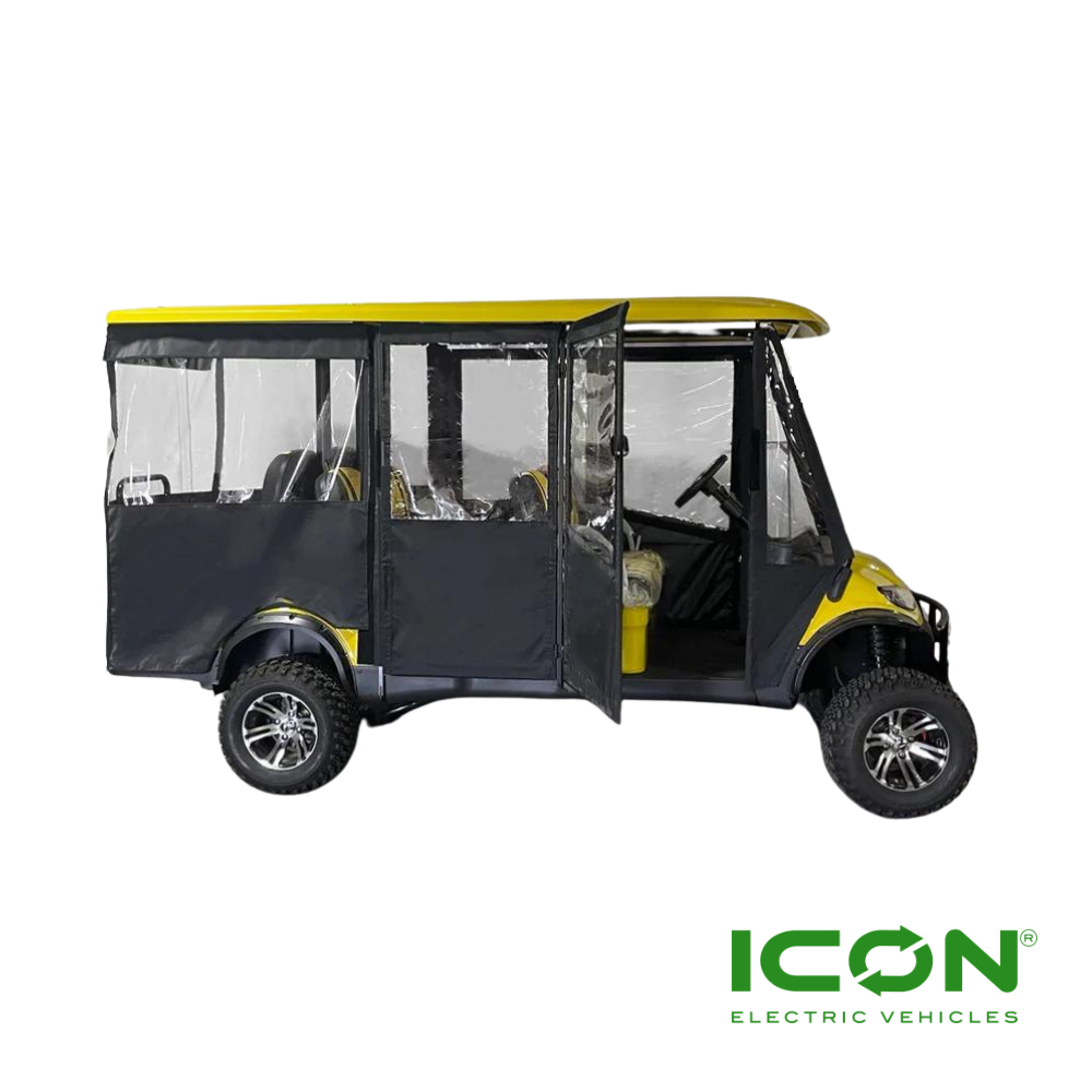 Sunbrella Jet Black Canvas 6-Passenger Hinged Door Enclosure Cover for ...