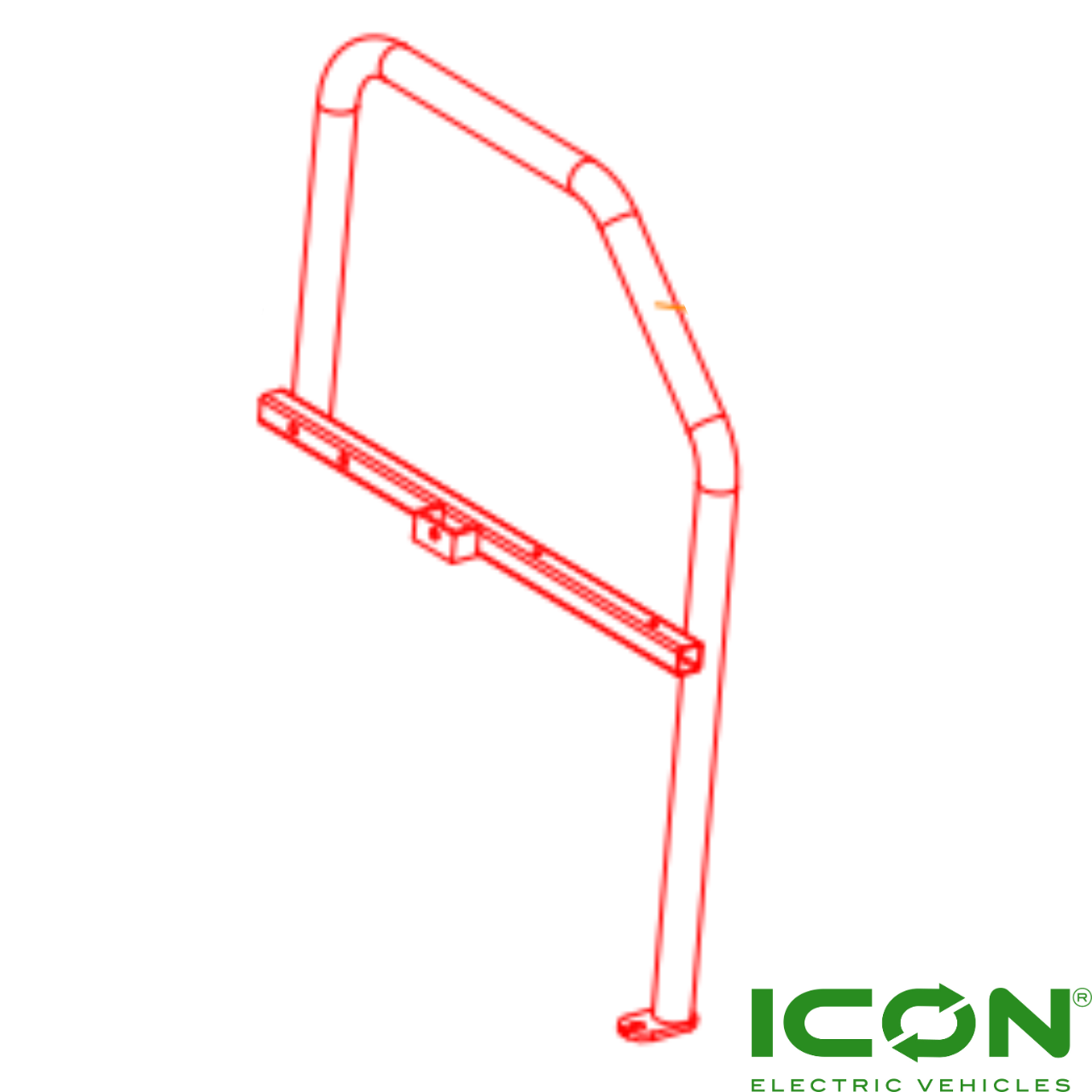 Driver Side (Left) Rear Flip Seat Armrest for ICON Golf Carts, ST-729-IC