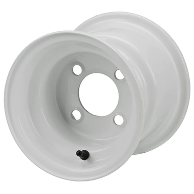 8x7 White Steel Golf Cart Wheel 3:4 Offset (18002-LSI)