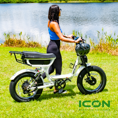 ICON EV Electric Bicycle White, EB01-WH-IC