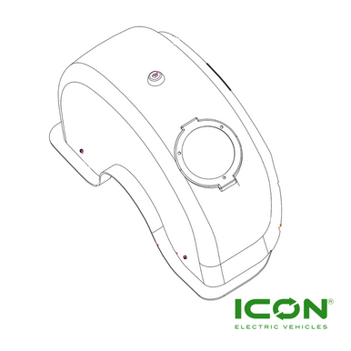 Passenger Side (Right) Rear Fender for ICON Lifted Golf Carts, BD-841-IC