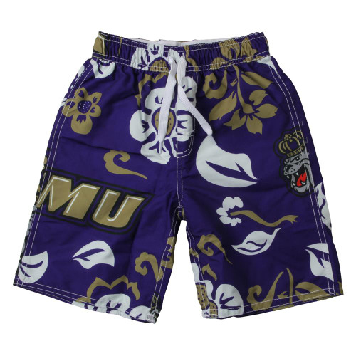 Youth James Madison Dukes Swim Trunks Boys Floral Swim Shorts