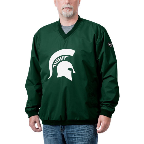 Men's Michigan State University Pullover Wind Jacket Franchise Logo ...