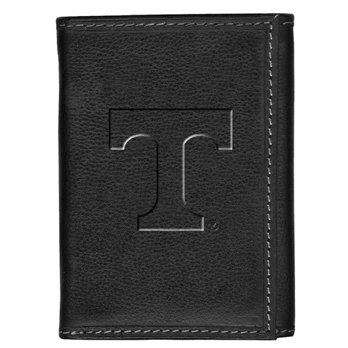 Tennessee Volunteers Vols UT Leather Tri-Fold Wallet Black Trifold
