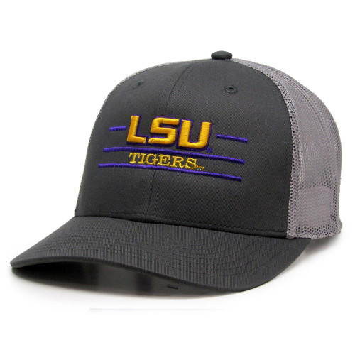 Grey LSU Tigers Louisiana State Trucker Hat Charcoal and Grey Everyday ...