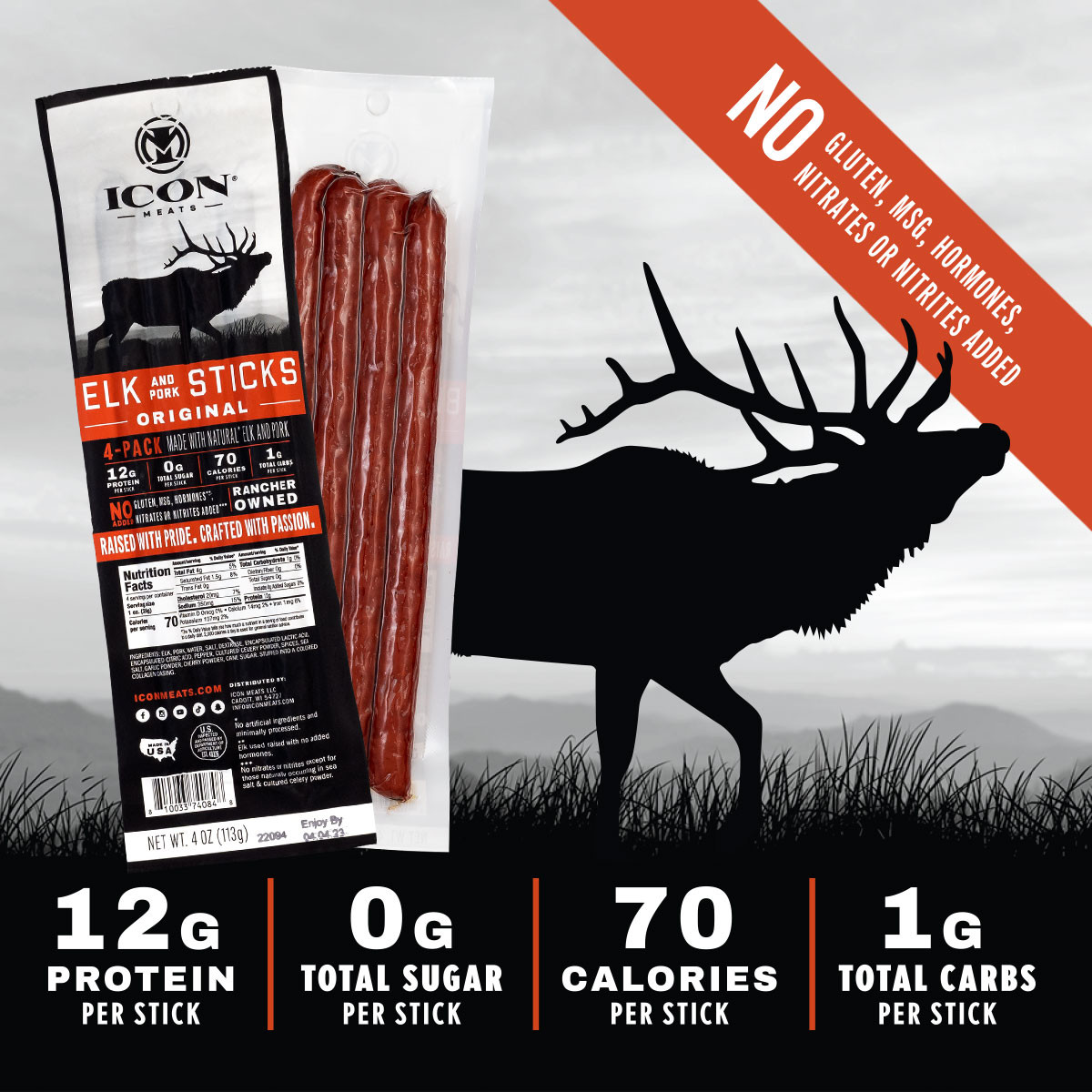 Delicious Elk Sticks - ICON Meats