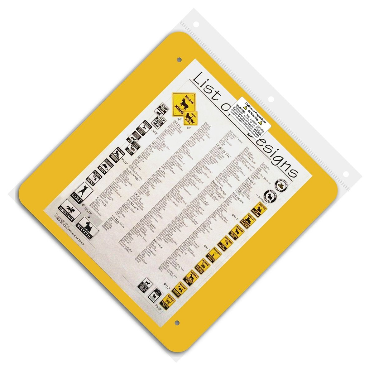 Noble Beasts Graphics Aluminum Dragon Xing Sign - 12" X 12"