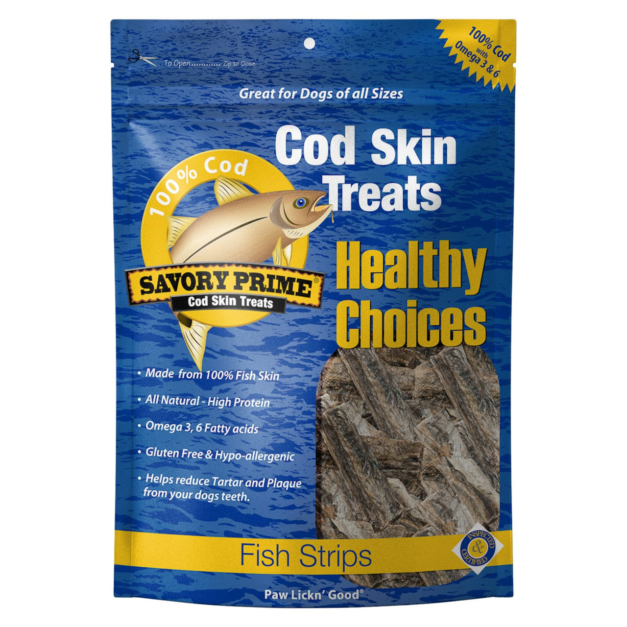 Savory Prime Cod Skin Fish Strips 8 oz