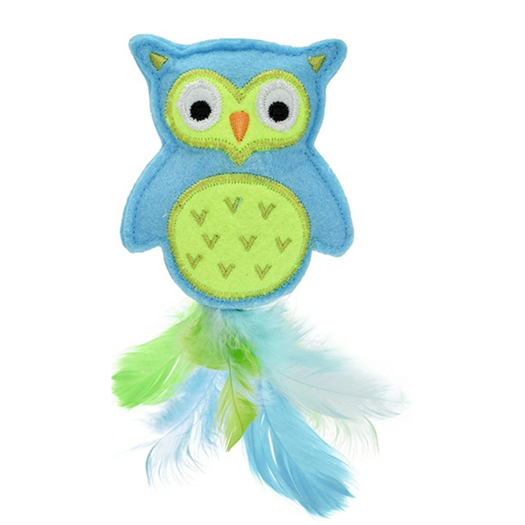 Multipet Felt Owl Cat Toy - Assorted