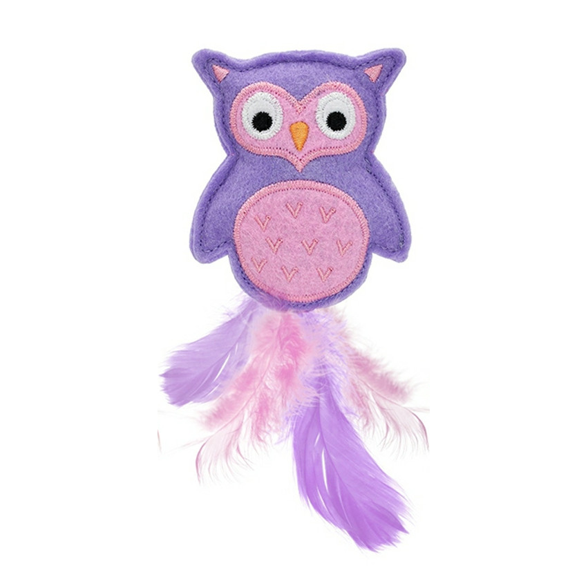 Multipet Felt Owl Cat Toy - Assorted
