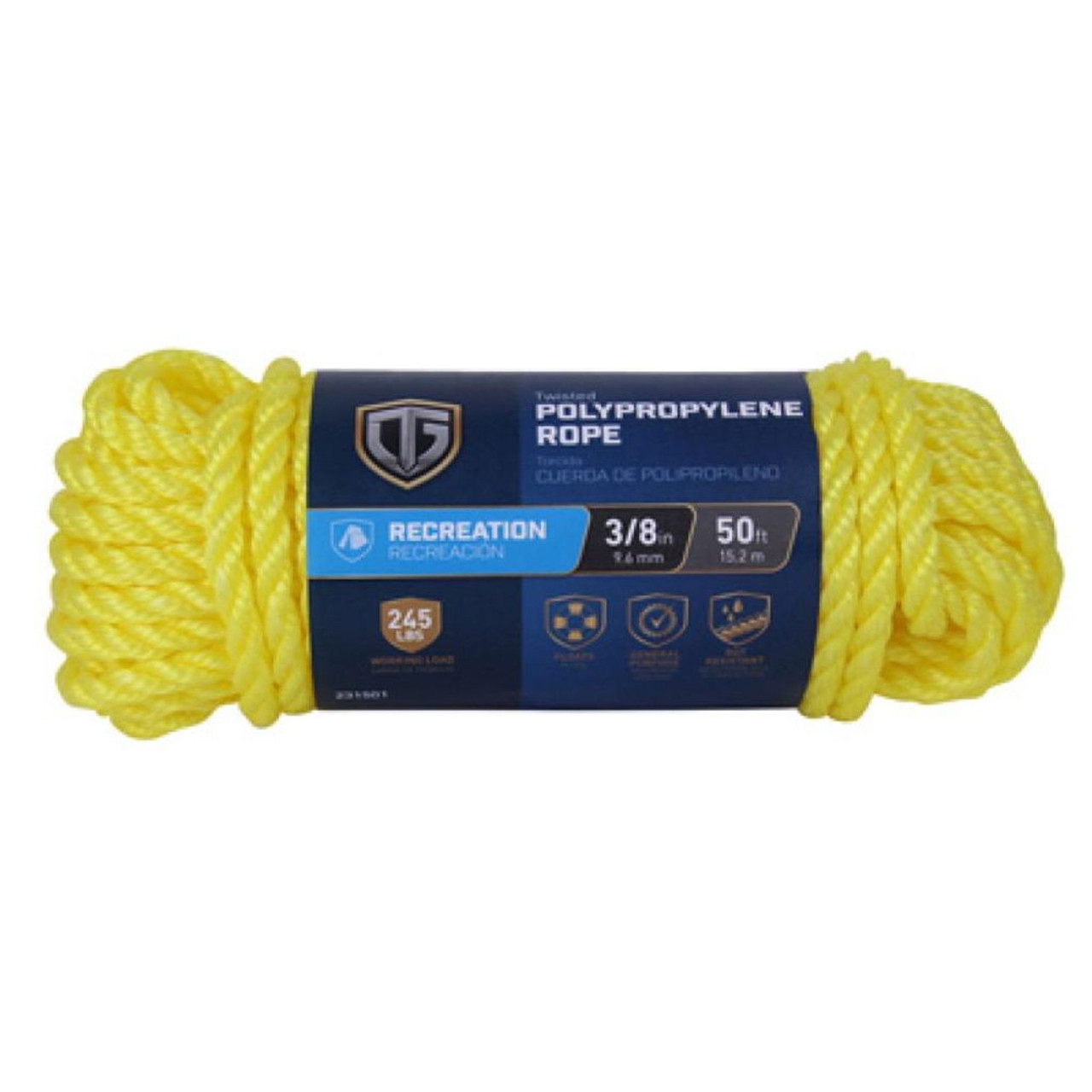 Tru-Guard Hollow Core Polypropylene Rope - Yellow