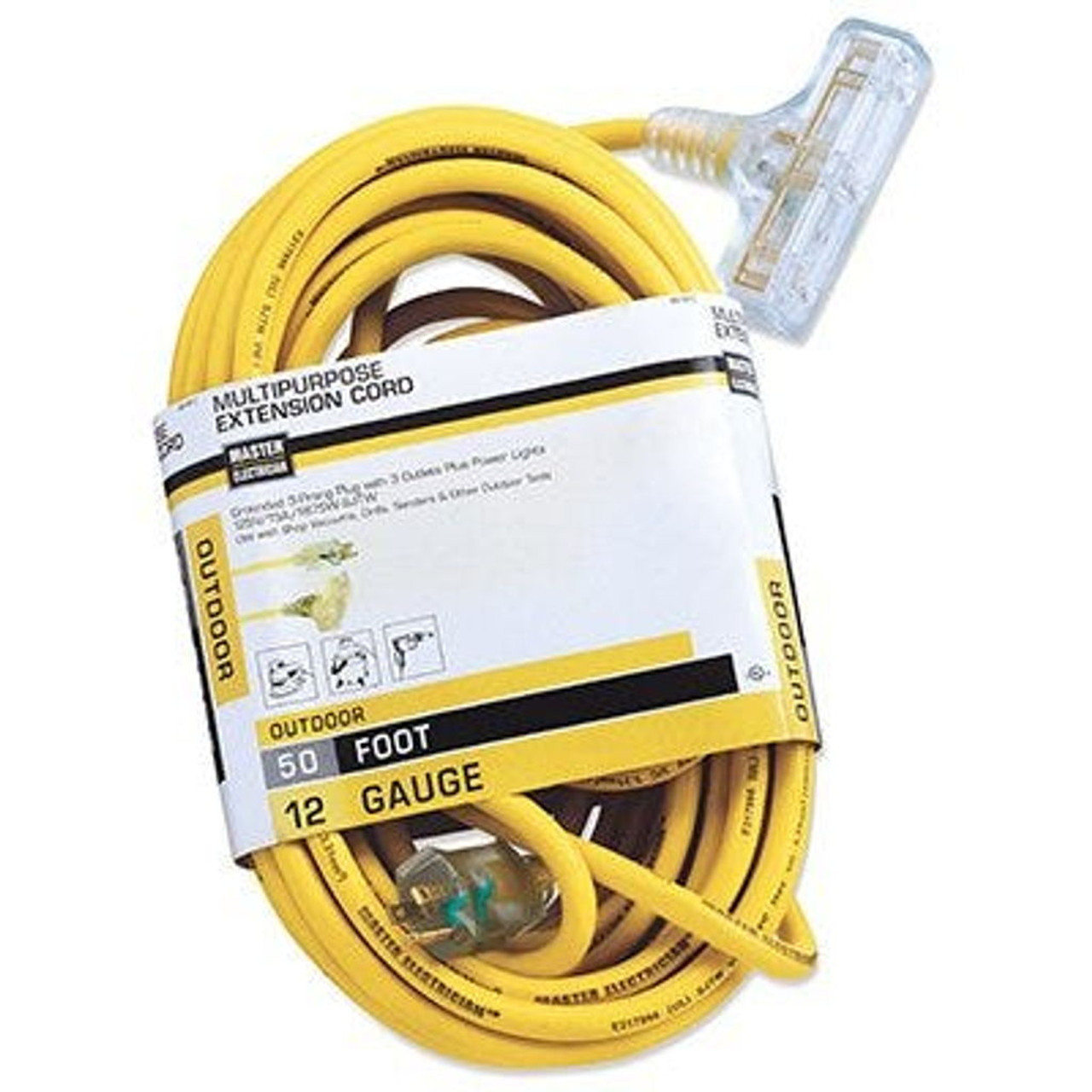 Master Electrician 12/3 Sjtw Extension Cord - Yellow