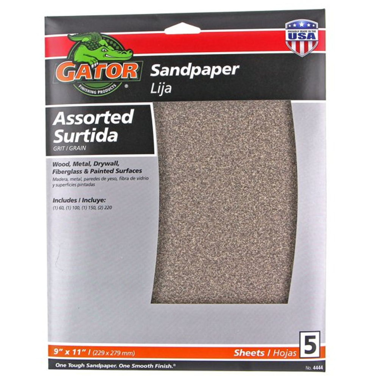 Gator Finishing Multi surface Aluminum Oxide 9 X 11 Sanding Sheets Assorted 5 Pk