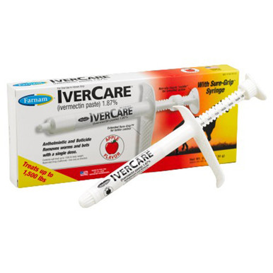 Farnam IverCare Paste with Sure Grip De-Wormer Syringe for Horses - 0.26 oz
