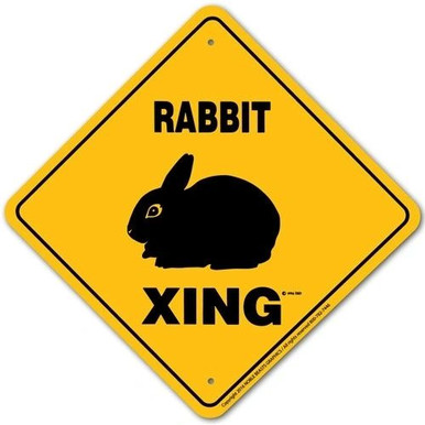 Noble Beasts Graphics Aluminum Rabbit Xing Sign - 12" X 12"