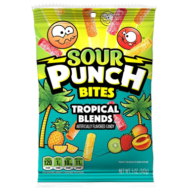 Sour Punch Bites Tropical Blends Chewy Candy - 5 oz