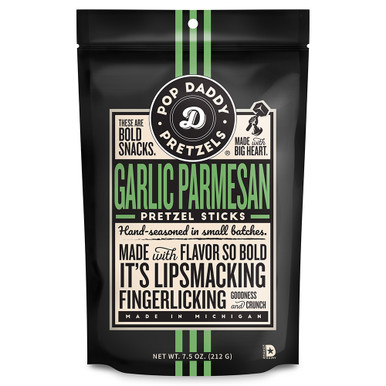 Pop Daddy Garlic Parmesan Seasoned Pretzels - 7.5 oz