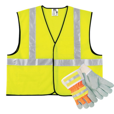 Safety Works ANSI Class II Vest & Glove Combo Kit