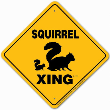 Noble Beasts Graphics Aluminum Squirrel Xing Sign - 12" X 12" - Yellow ...