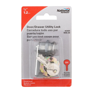National Hardware Chrome Door/Drawer Keyed Alike Utility Lock