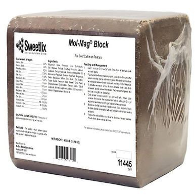 Sweetlix Mol Mag Pressed Magnesium Block For Cattle - 40 lb