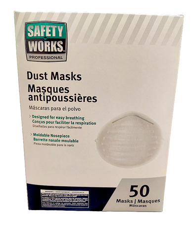 Safety Works Non-Toxic Dust Masks - 50 pk