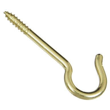 National Hardware 2-9/16" #8 Solid Brass Ceiling Hook