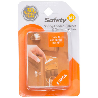 Safety 1st White Spring-Loaded Cabinet & Drawer Latch - 3 pk