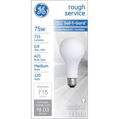 Ge Saf-t-gard Rough Service Light Bulb - 75w