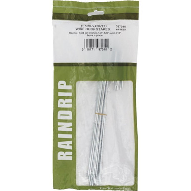 Raindrip 8" Galvanized Wire Hook Stake - 15 pk