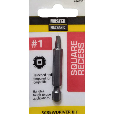 Master Mechanic #1 Square Recessed Driver Bit - 2"
