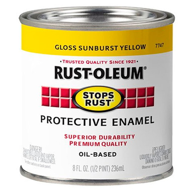 Rust-Oleum Gloss Sunburst Yellow Protective Enamel Brush-on Paint - 1/2 pt