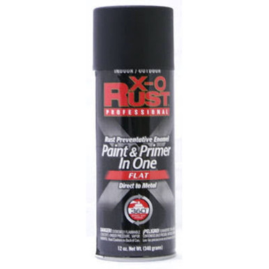 X-O Rust Professional Rust Enamel Paint & Primer - 12 oz - Black Flat