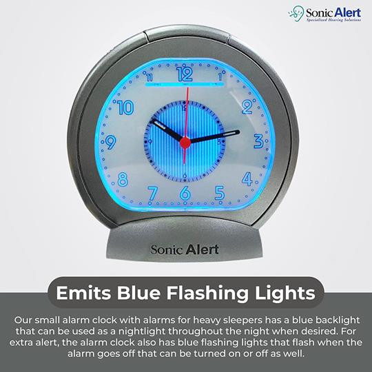 Sonic Alert Sonic Boom SBA475ss Vibrating Analog Alarm Clock | Dark ...