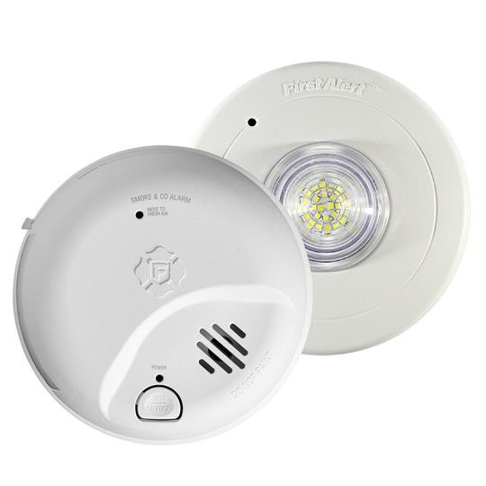 BRK First Alert SMIC0100-AC Hardwired Dual Smoke & CO Alarm + SLED177 ...