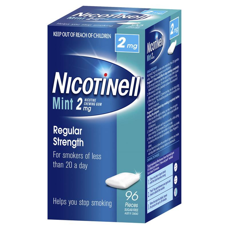 Nicotinell Chewing Gum 2mg Mint 96 - Australian Healthcare Direct