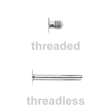 Threaded Titanium 4 Prong-set Round Faceted Gem End