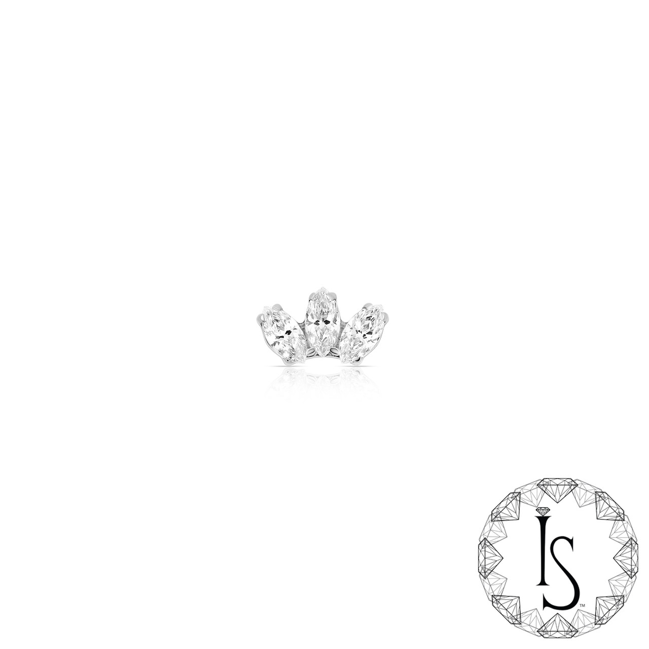 Titanium Marquis Fan Faceted Gem End VS Clarity DEF Color Lab Created ...