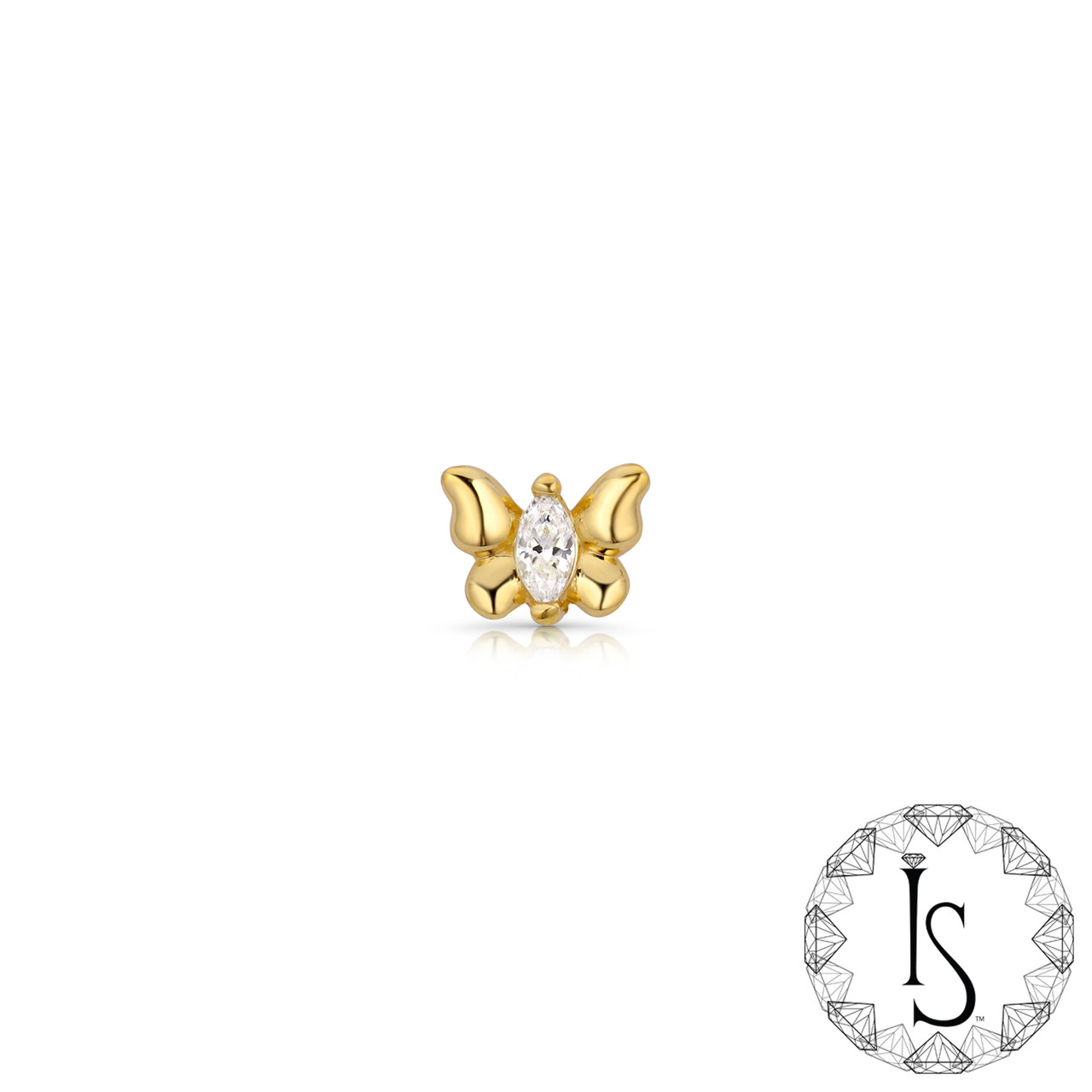 18k Gold Psyche Faceted Gem End