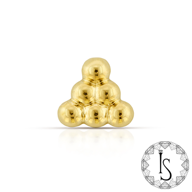 18k Gold Large Tri Ball VI End