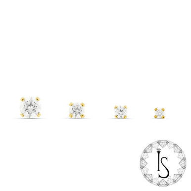 18K Yellow Gold 4 Prong-Set Faceted Gem End #4
