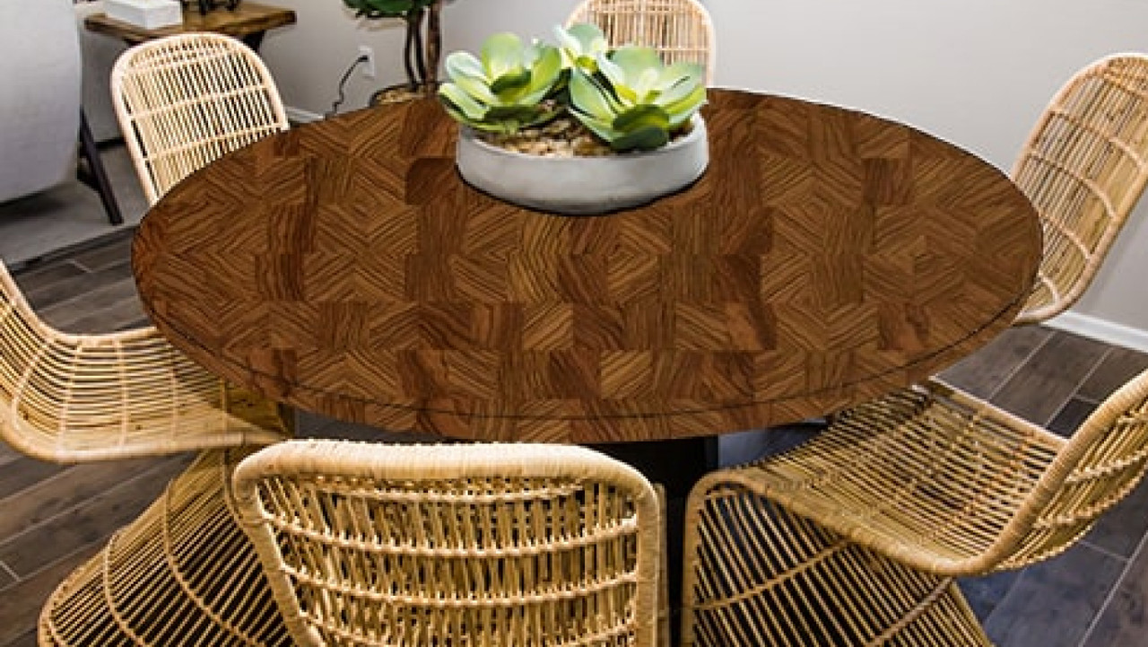 Round End Grain Butcher Block Table Tops | Hardwood Lumber Company