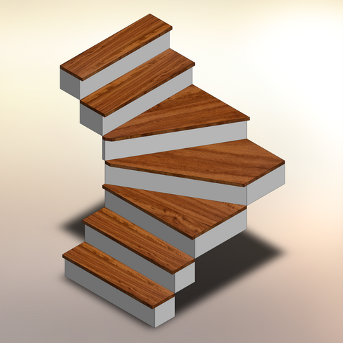 Grey Elm Winder Treads
