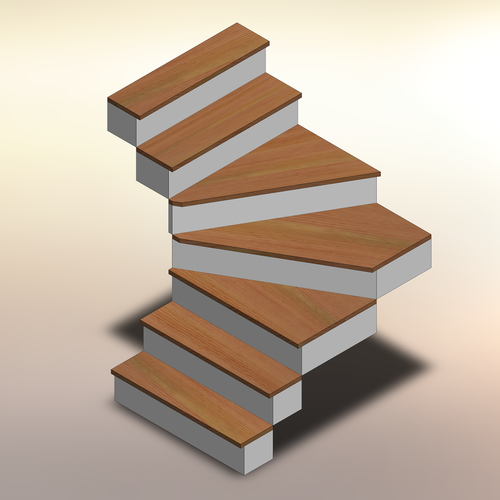 Douglas Fir Floating Stair Tread