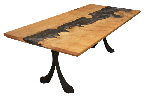 Maple River Coffee Table with Shadow Grey Epoxy - Hardwood Lumber Company