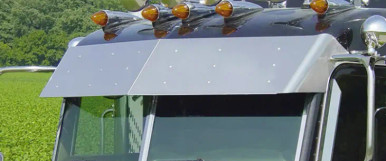 14.5" Chrome Drop Visor - Semi Truck Sun Shade Visor