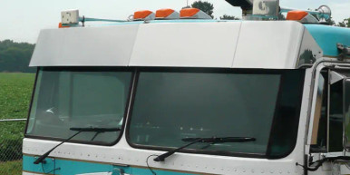K100 Cabover Blind Mount Drop Visor 11" - Chrome Truck