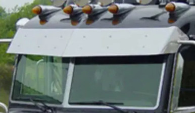 11" Chrome Drop Visor - Semi Truck Sun Shield | Standard Mount