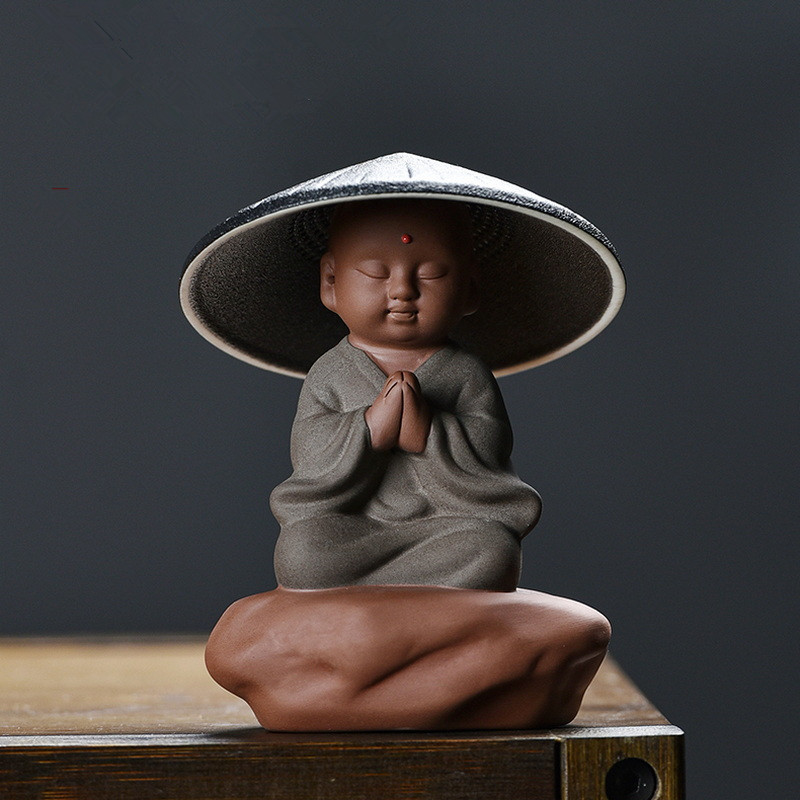 Handmade Yixing Zisha Clay Tea Pet Zhu Fu Xiao He Shang - Dragon Tea House